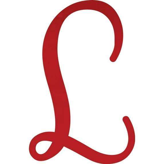Acrylic Letter L Script, 3'' Tall Transparent Red Alphabet Craft, Color ...