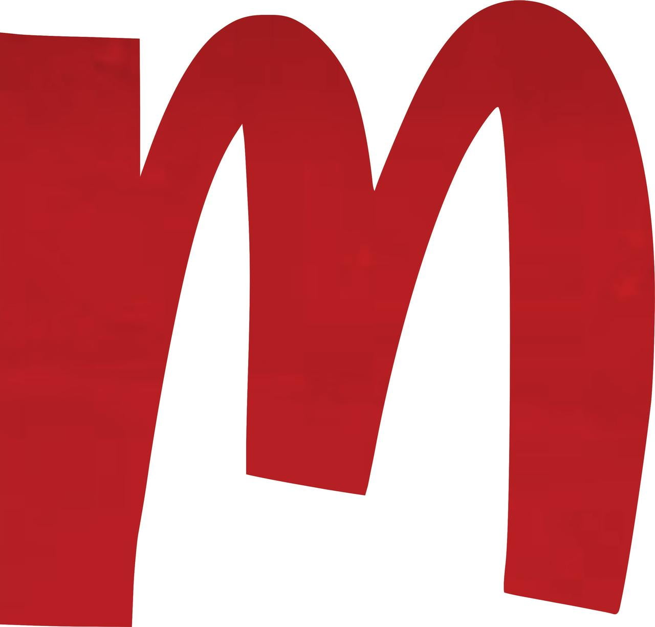 Acrylic Letter M Blank, 2'' Tall Transparent Red Acrylic Sign Letter ...