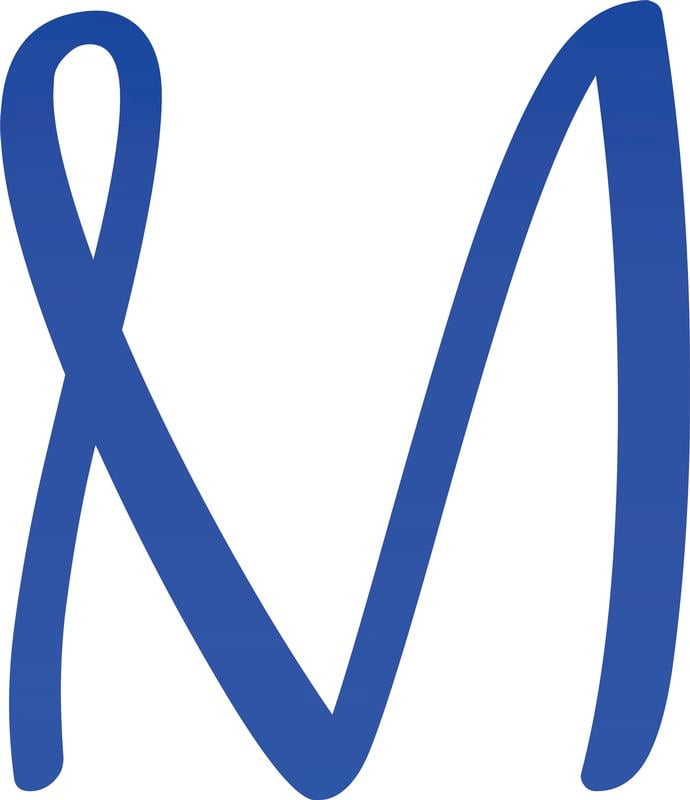 Acrylic Letter M Script, 3'' Tall Transparent Dark Blue Alphabet Craft ...