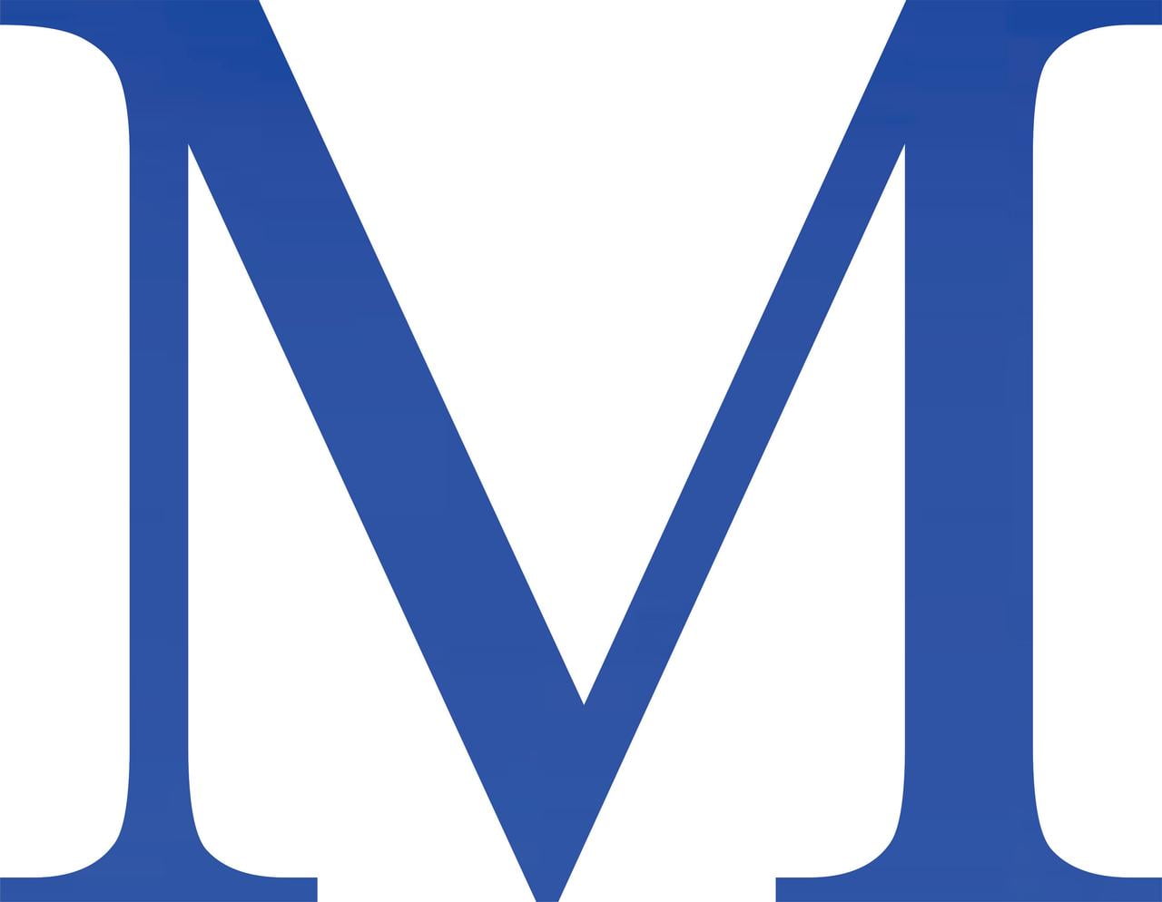 Acrylic Letter M Times, 3'' Tall Transparent Dark Blue Laser Cut ...