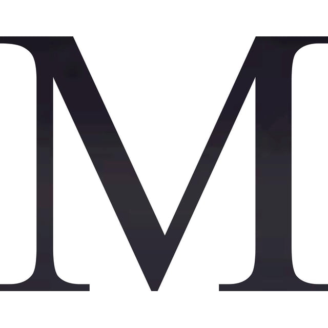Acrylic Letter M Times, 6'' Tall Transparent Black Acrylic Alphabet ...