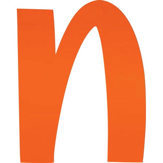 Acrylic Letter N Icebold, 6'' Tall Fluorescent Orange Acrylic Alphabet ...