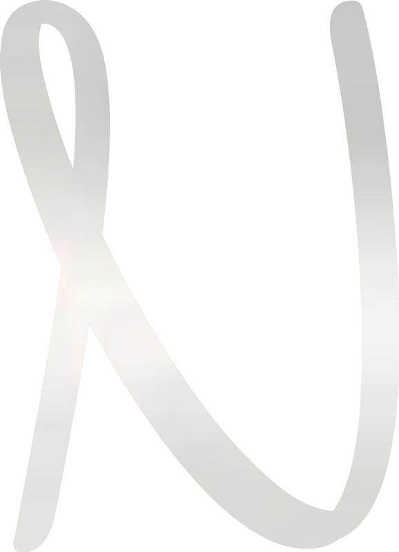 Acrylic Letter N Script, 3'' Tall Clear Alphabet Craft, Color Options ...