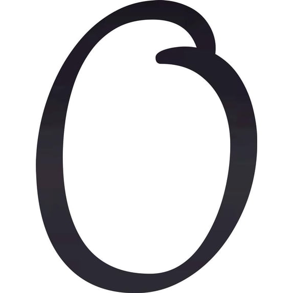 Acrylic Letter O Script, 3'' Tall Transparent Black Alphabet Craft ...
