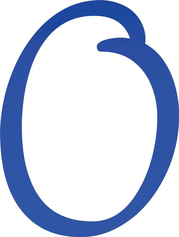 Acrylic Letter O Script, 3'' Tall Transparent Dark Blue Alphabet Craft ...