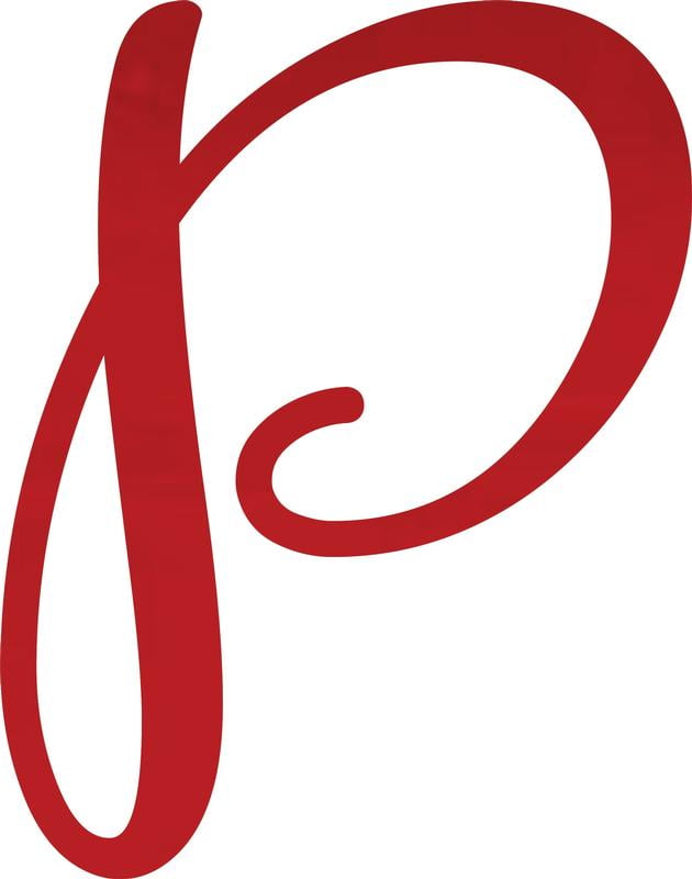 Acrylic Letter P Script, 3'' Tall Transparent Red Alphabet Craft, Color ...