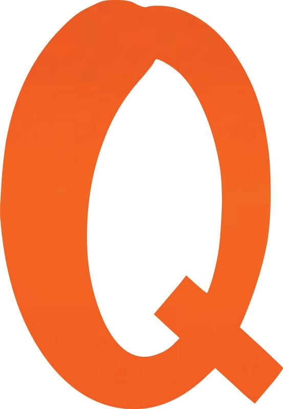 Acrylic Letter Q Icebold, 4'' Tall Fluorescent Orange Custom Wedding Plastic Letters, Reception ...