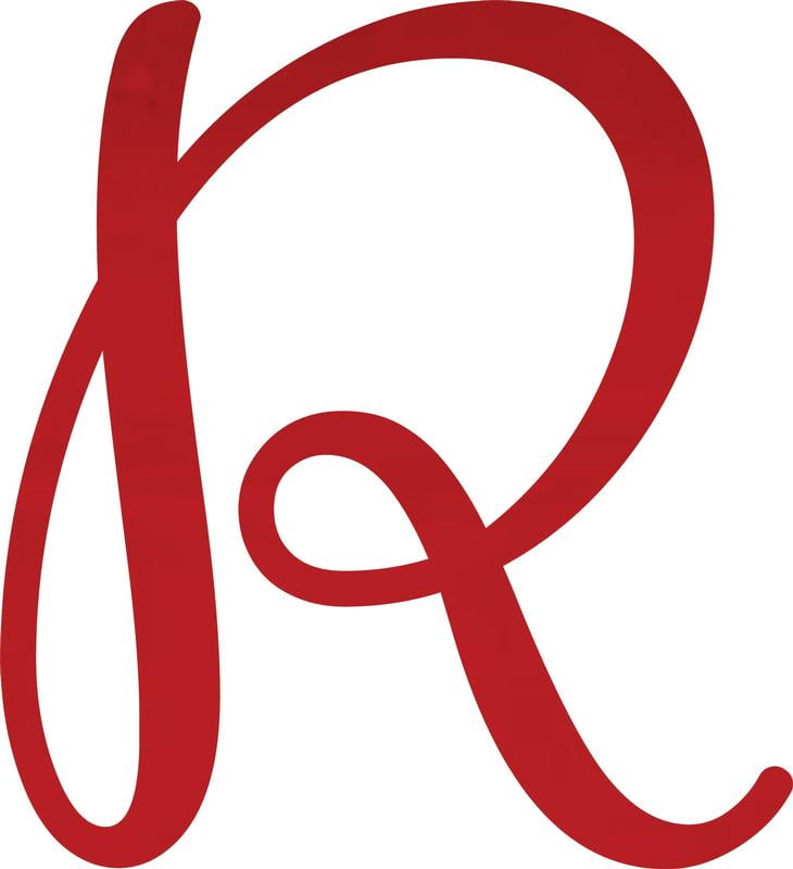 Acrylic Letter R Script, 3'' Tall Transparent Red Alphabet Craft, Color ...