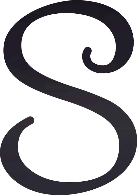 Acrylic Letter S Script, 3'' Tall Transparent Black Alphabet Craft ...