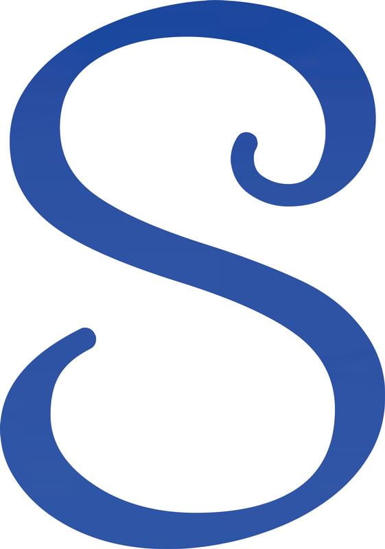 Acrylic Letter S Script, 3'' Tall Transparent Dark Blue Alphabet Craft ...