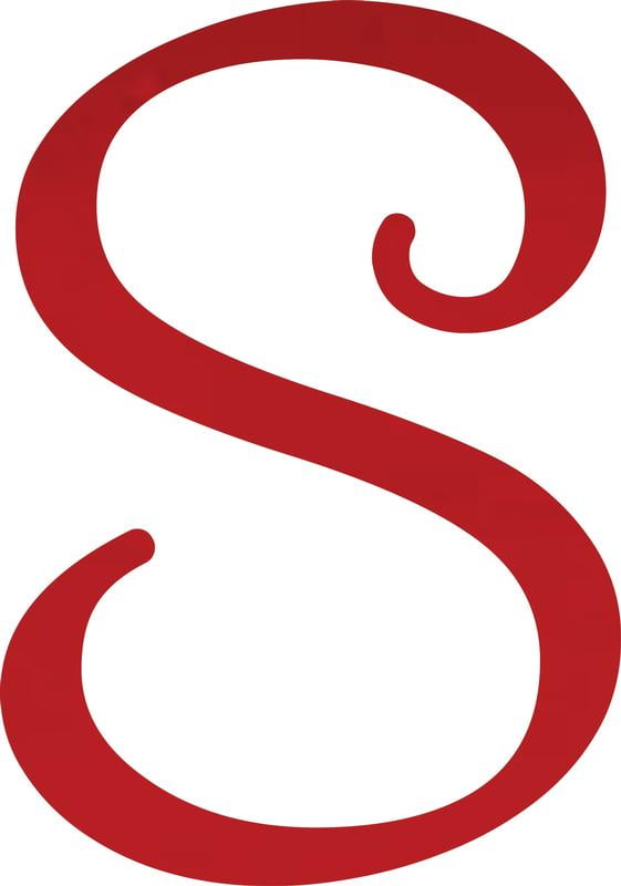 Acrylic Letter S Script, 3'' Tall Transparent Red Alphabet Craft, Color ...