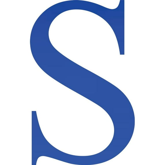 Acrylic Letter S Times, 4'' Tall Transparent Dark Blue Laser Cut ...