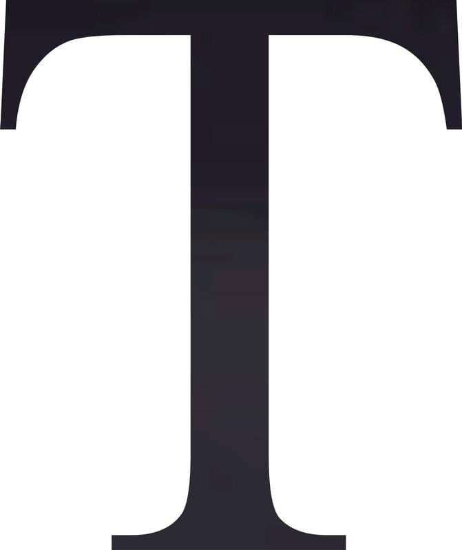 Acrylic Letter T Times, 10'' Tall Transparent Black Custom Acrylic ...