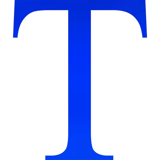 Acrylic Letter T Times, 10'' Tall Transparent Dark Blue Custom Acrylic ...