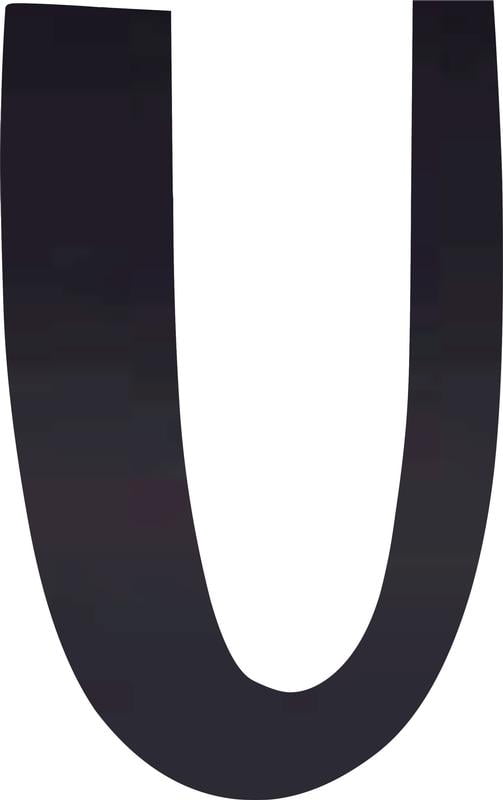 Acrylic Letter U Icebold, 3'' Tall Transparent Black Wedding Acrylic ...