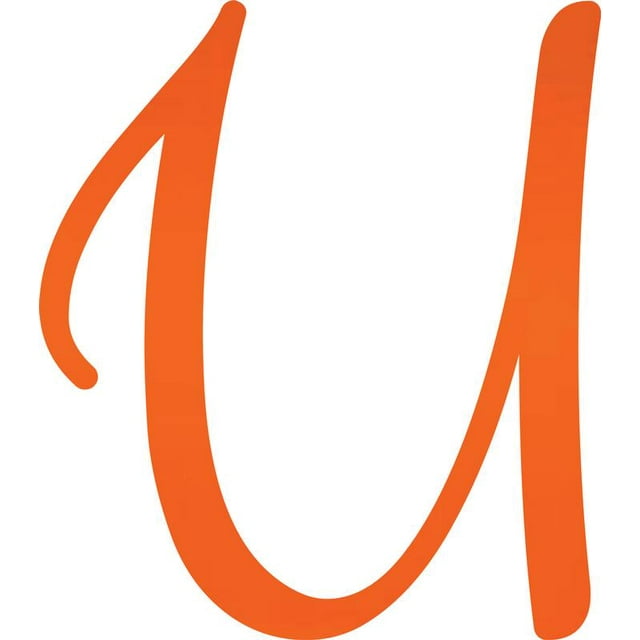 Acrylic Letter U Script, 3'' Tall Fluorescent Orange Alphabet Craft ...