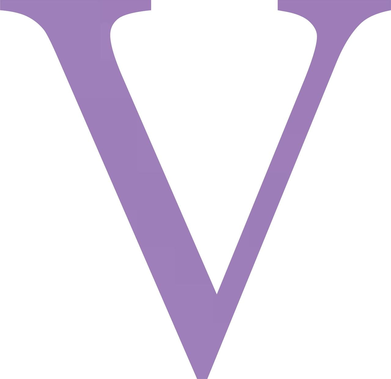 Acrylic Letter V Times, 6'' Tall Lavender Acrylic Alphabet Letters ...