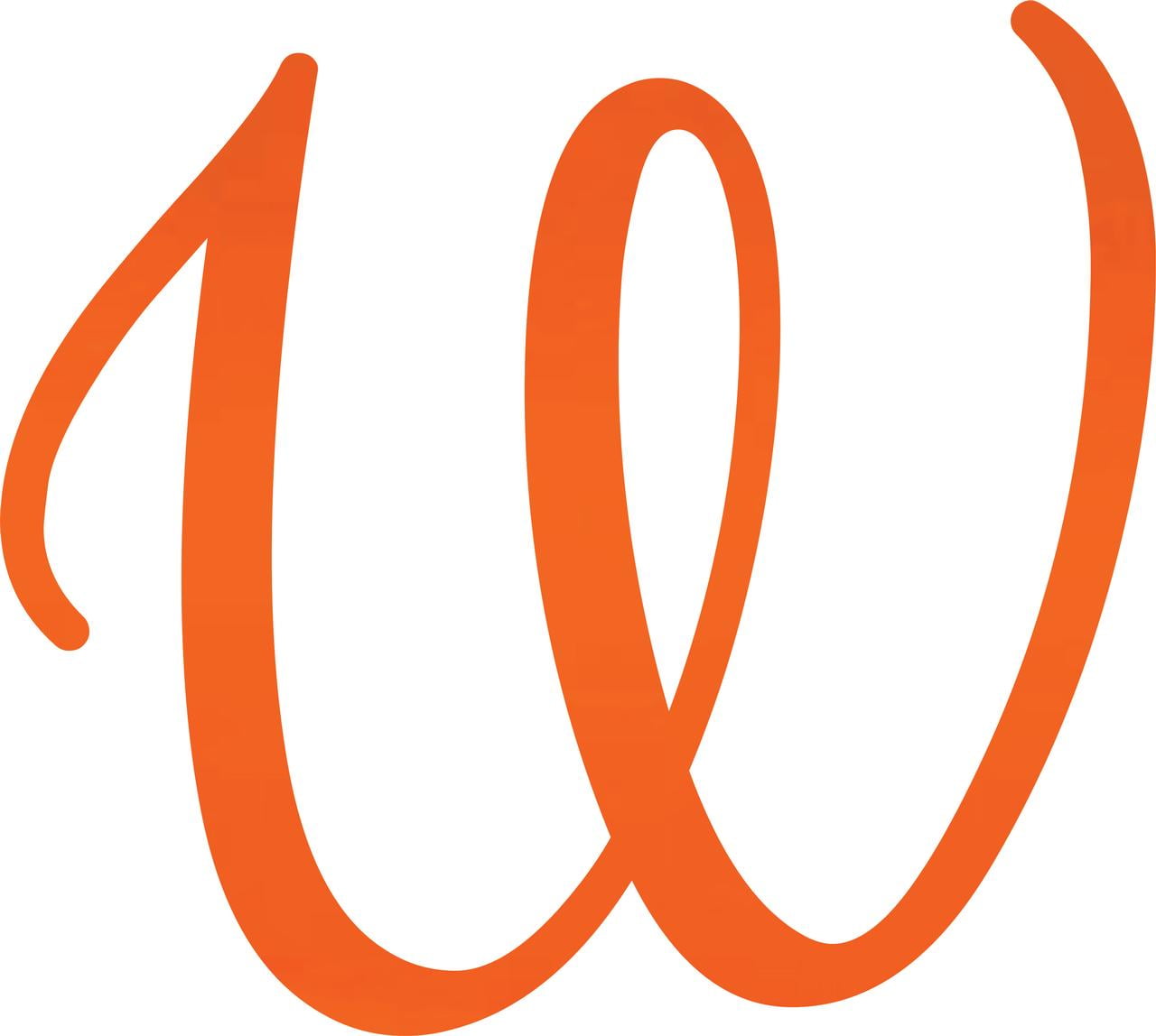 Acrylic Letter W Script, 3'' Tall Fluorescent Orange Alphabet Craft ...