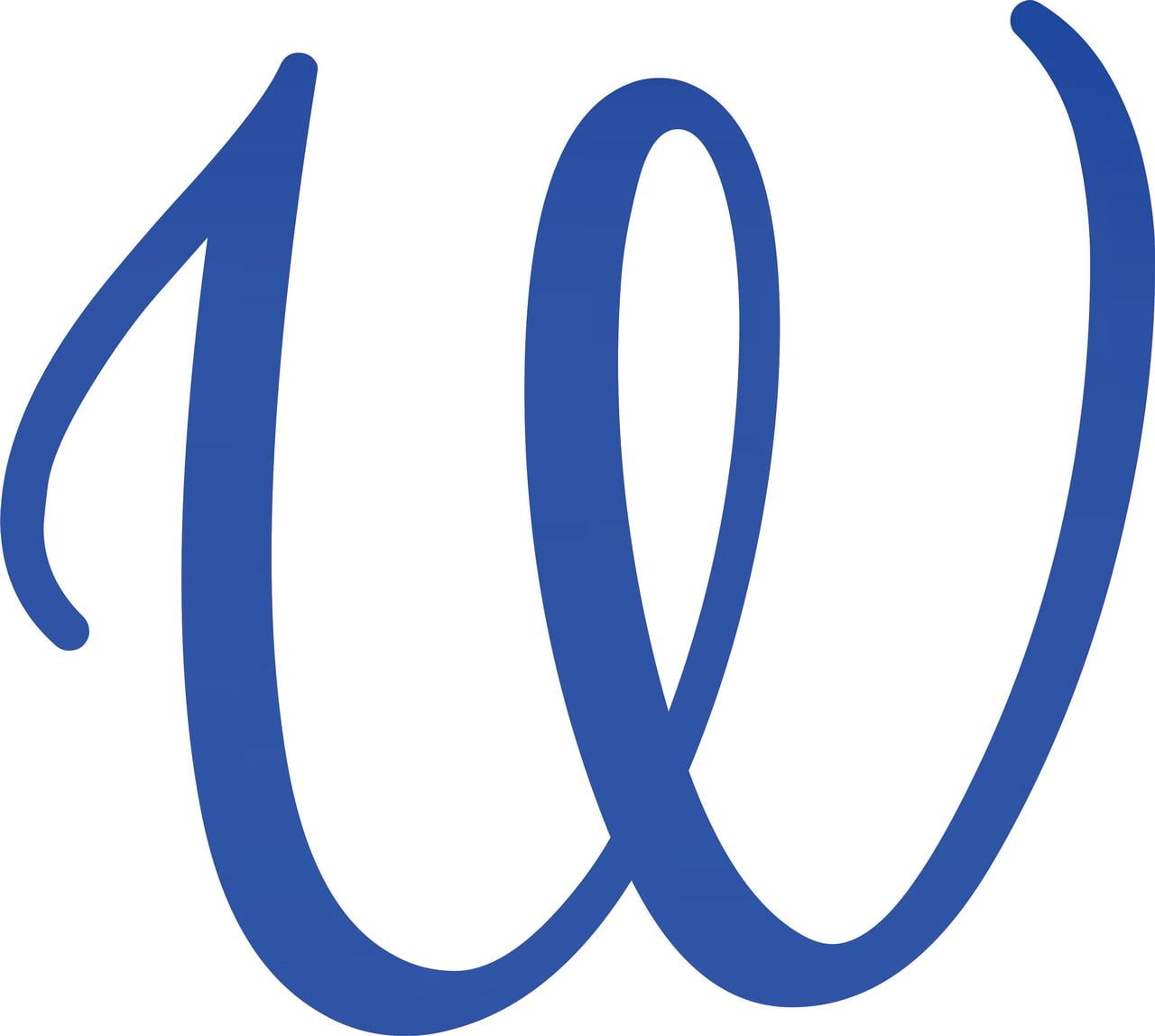 Acrylic Letter W Script, 3'' Tall Transparent Dark Blue Alphabet Craft ...