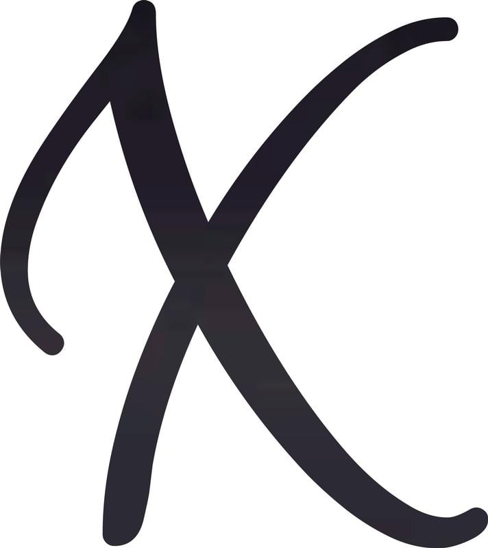 Acrylic Letter X Script, 3'' Tall Transparent Black Alphabet Craft ...