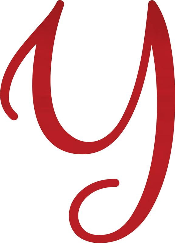 Acrylic Letter Y Script, 3'' Tall Transparent Red Alphabet Craft, Color ...