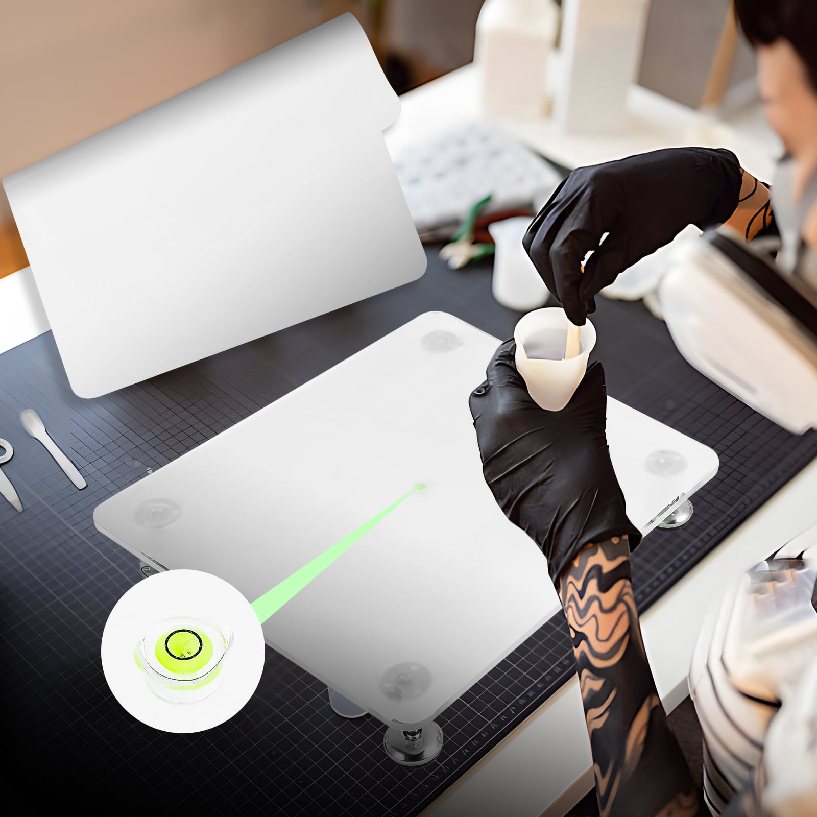 Acrylic Leveling Table 11.4×10.2 Inch Adjustable Leveling Board Self ...