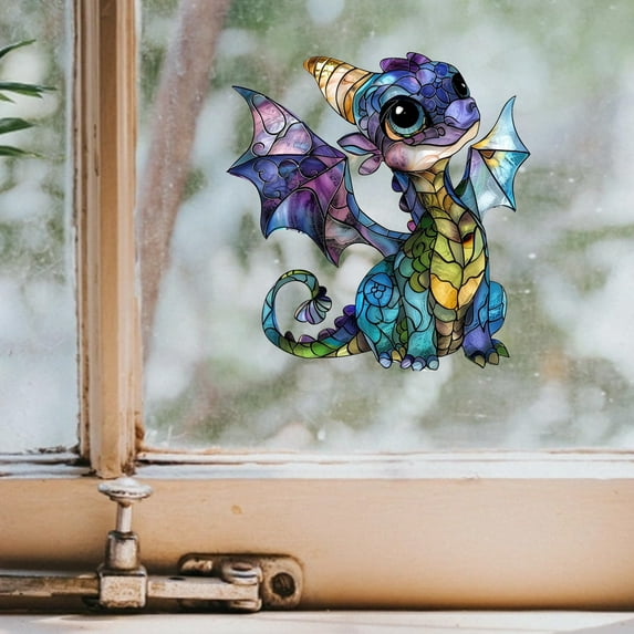 Acrylic Light Catching Flying Dragon Pendant, Colorful Light Absorbing ...