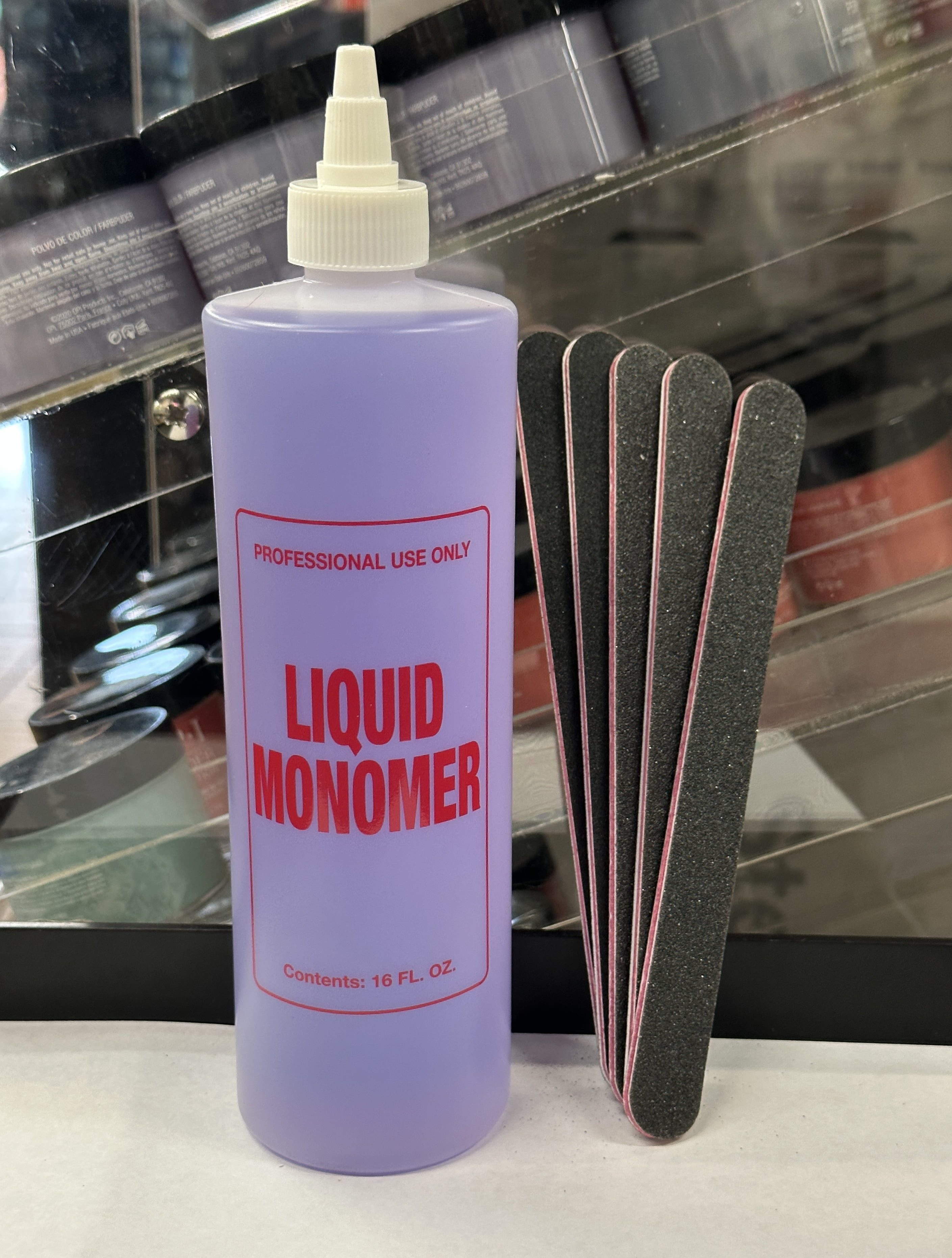 Acrylic Liquid Monomer 16oz + 5 FREE Acrylic Nails Files - Walmart.com