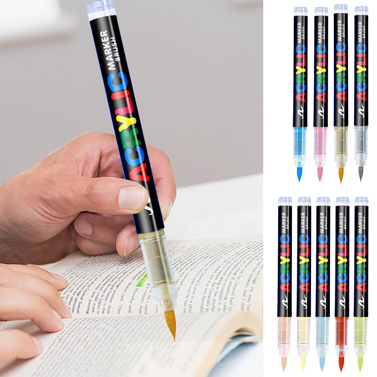 Acrylic Liquid Soft Tip Pen, 5ml Ink Bottle, Low Ink Absorption ...