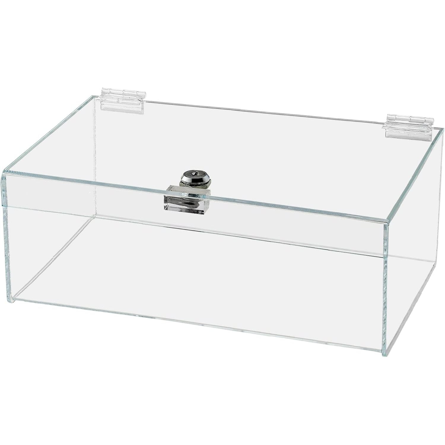 Acrylic Locking Display Case with Keys 12" x 9" x 5" Clear Countertop ...