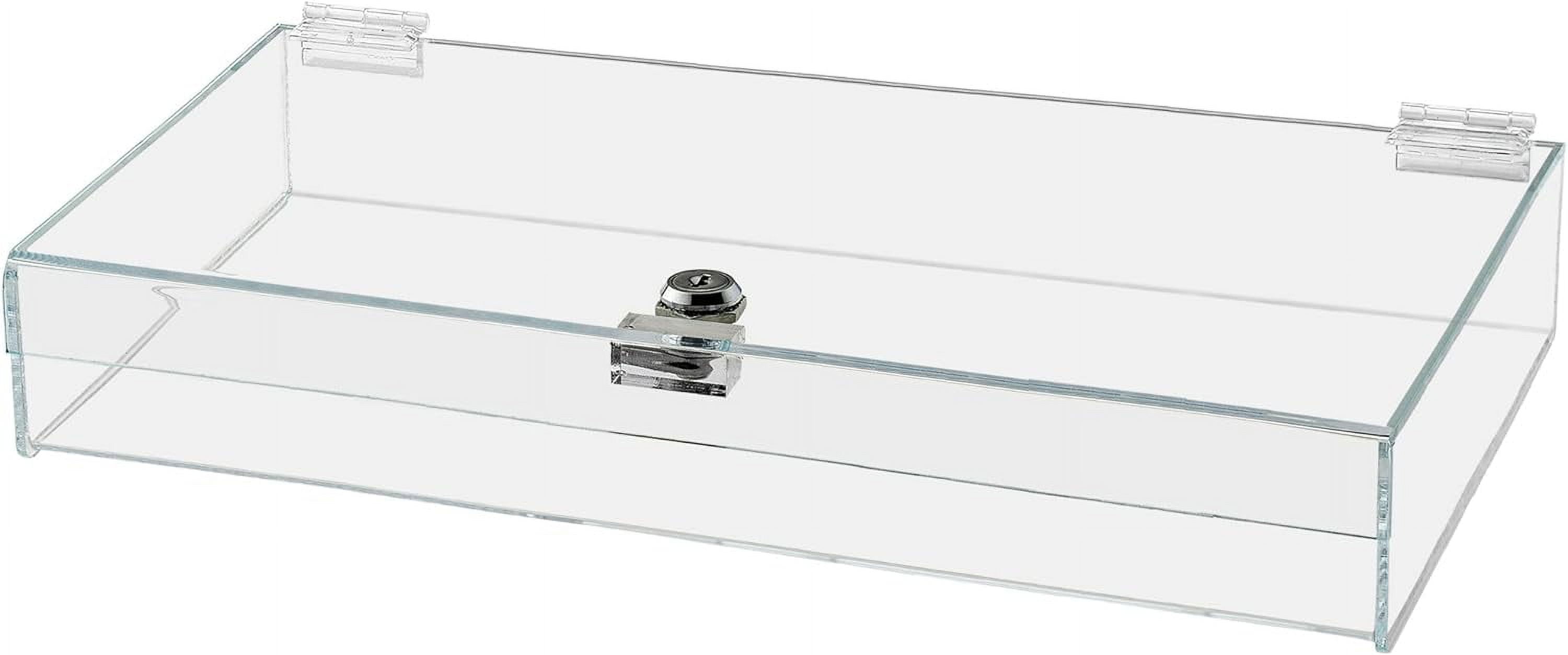 Acrylic Locking Display Case with Keys 16" x 10" x 3" Clear Countertop ...