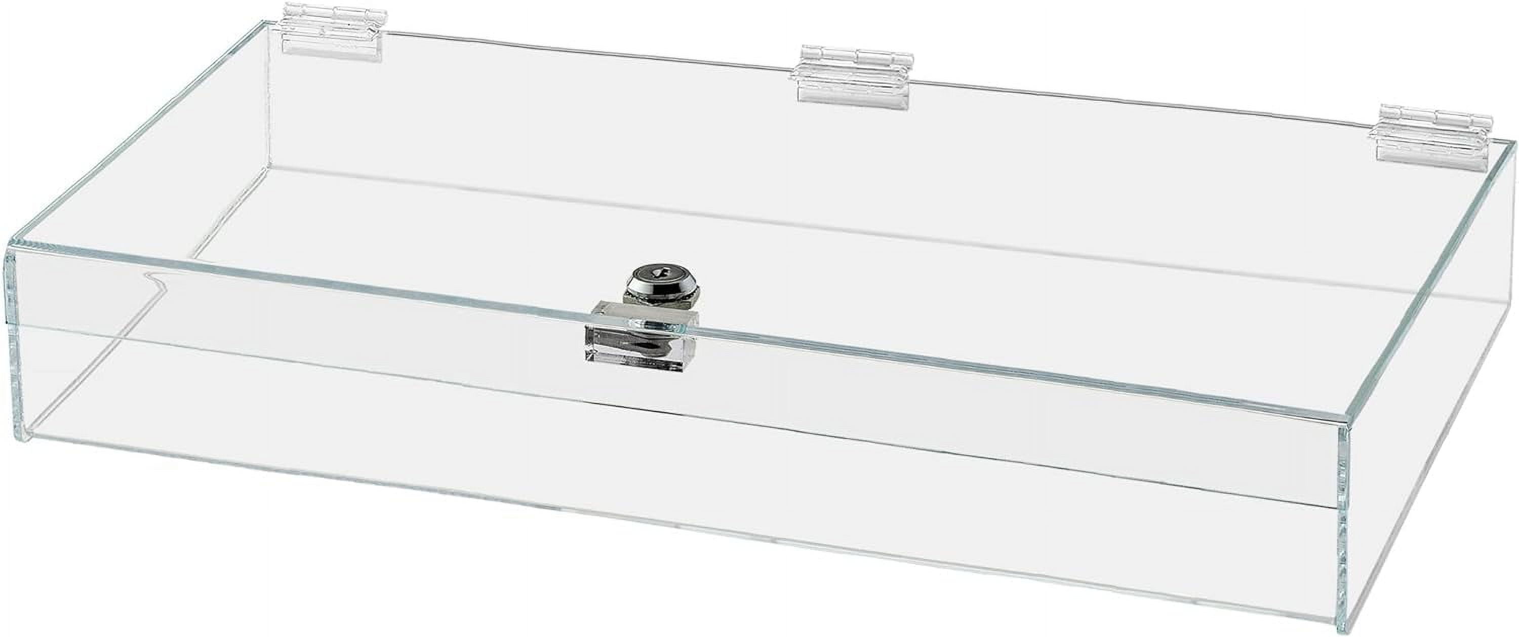 Acrylic Locking Display Case with Keys 19" x 13" x 3" Clear Countertop ...