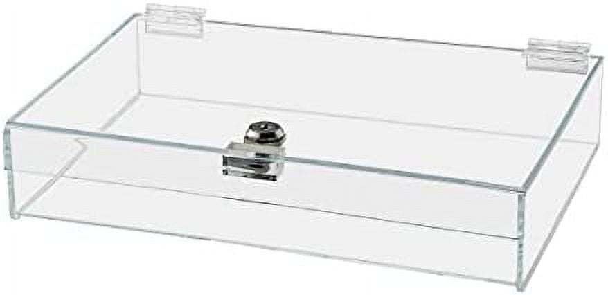 Acrylic Locking Display Case with Lock and Keys 12" x 10" x 3" Clear ...