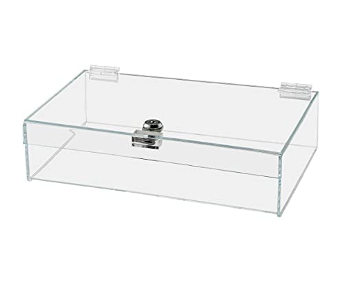 Acrylic Locking Display with Keys 12" x 8" x 4" Clear Rectangular ...