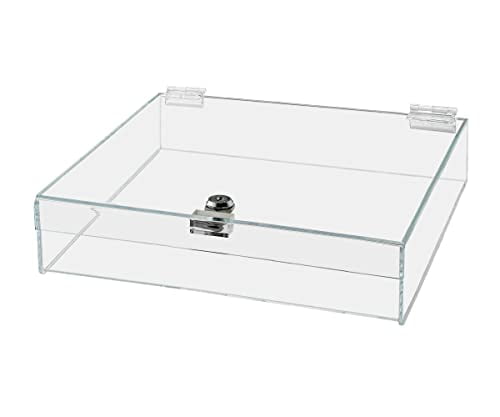 Acrylic Locking Display with Keys 12" x 12" x 4" Clear Tabletop Square ...