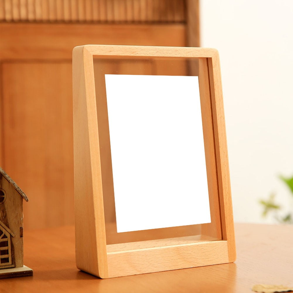 Acrylic log photo frame trapezoidal picture frame solid wood photo ...