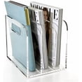 Acrylic Magazine File Holder, 3 Vertical Compartments Desk Document ...