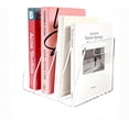 Acrylic Magazine File Holder, 4 Vertical Compartments Desk Document ...