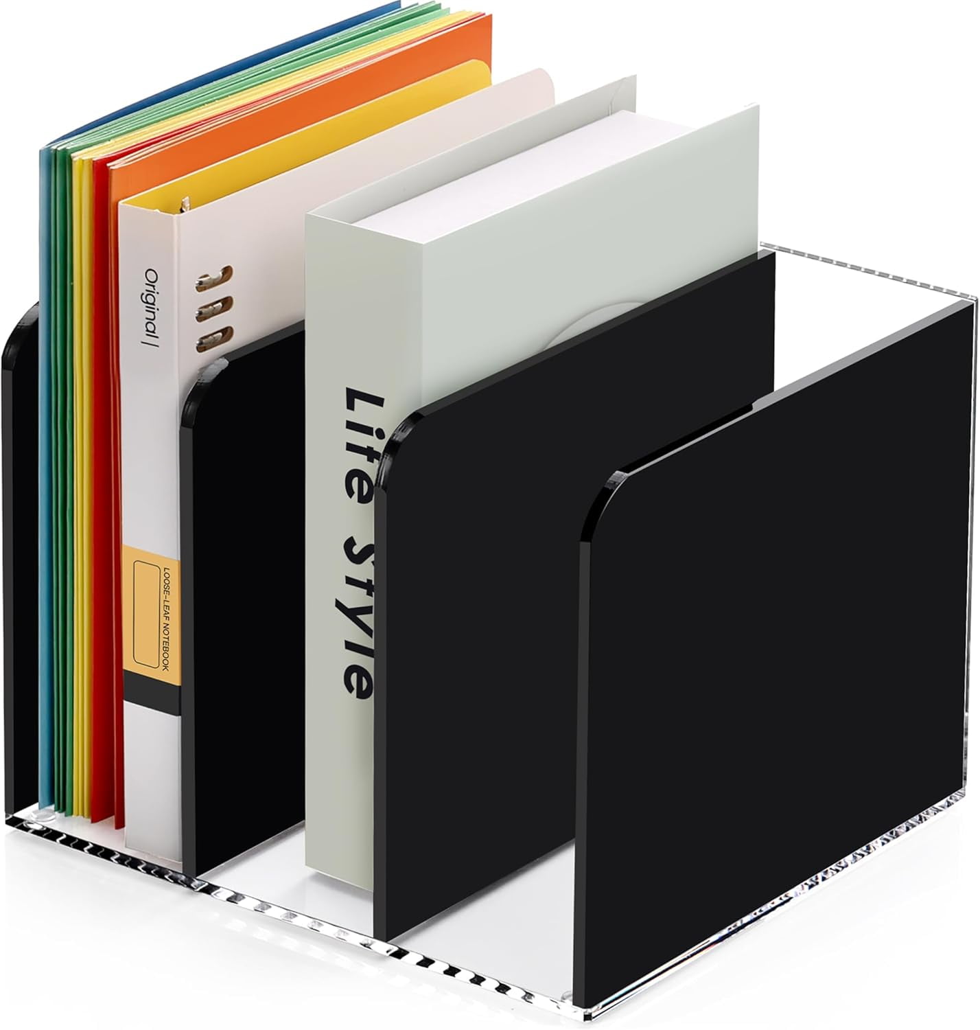 Acrylic Magazine File Holder Desktap Organizer Folder Rack Workspace ...