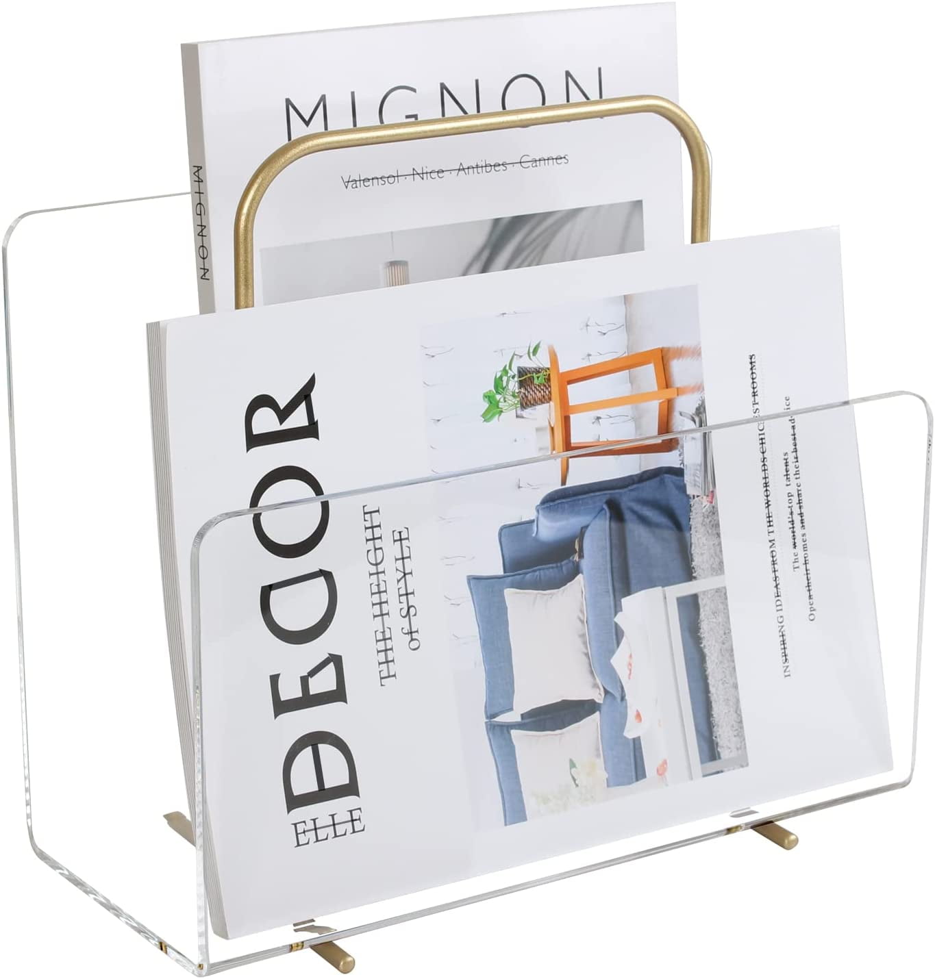 Acrylic Magazine Holder, Crystal Clear Acrylic Magazine Book Rack ...