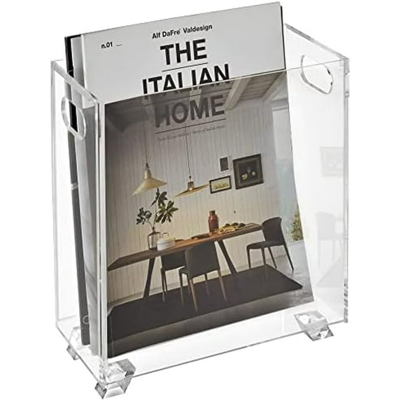 Acrylic Magazine Holder - Crystal Clear Holder - Shatterproof - Open ...