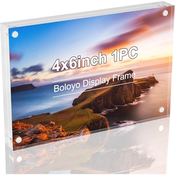 Acrylic Magnetic Display Stand, 6 x 4 inch 1PC Clear Display Frame ...