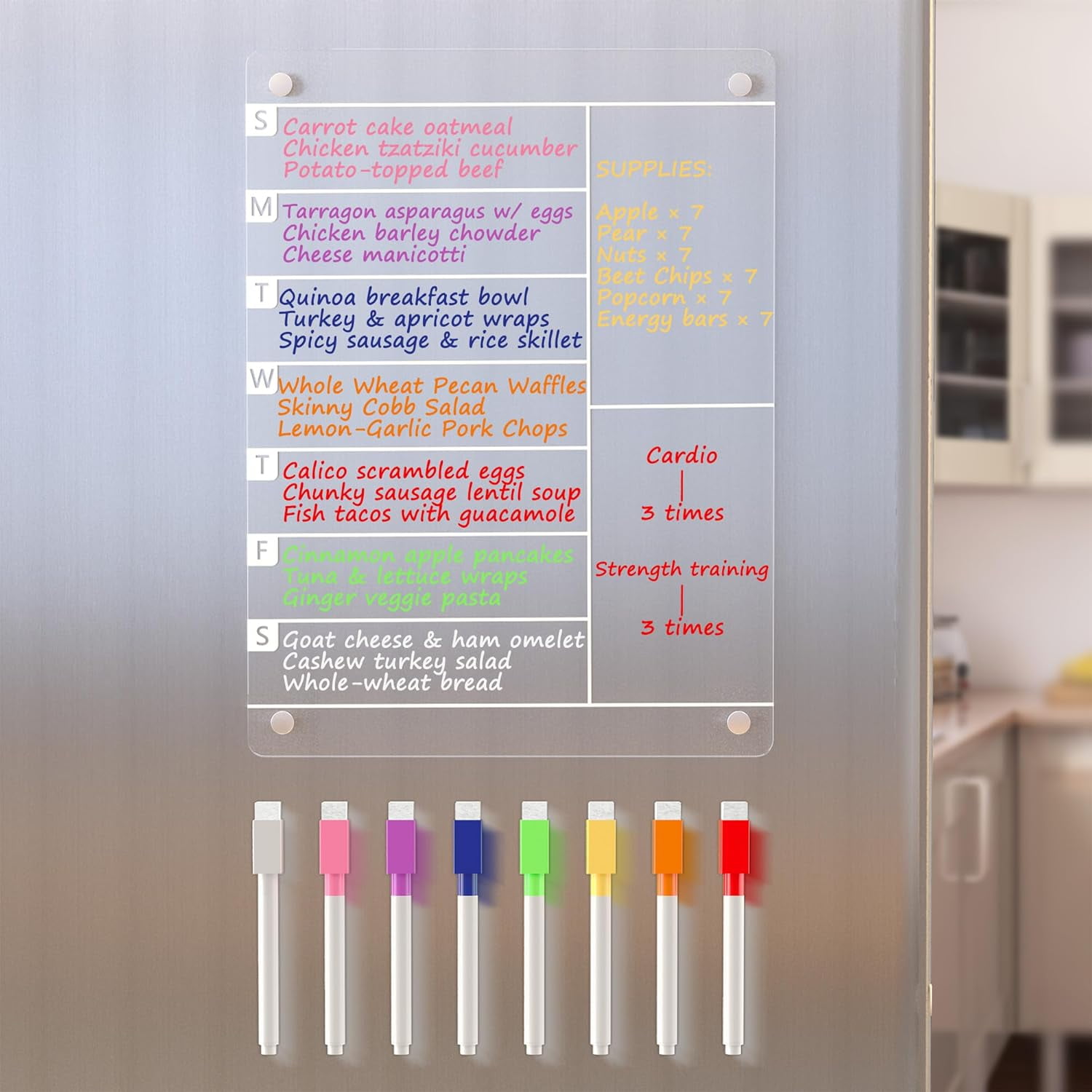 Acrylic Magnetic Dry Erase Board for Fridge, Clear Whiteboard for ...