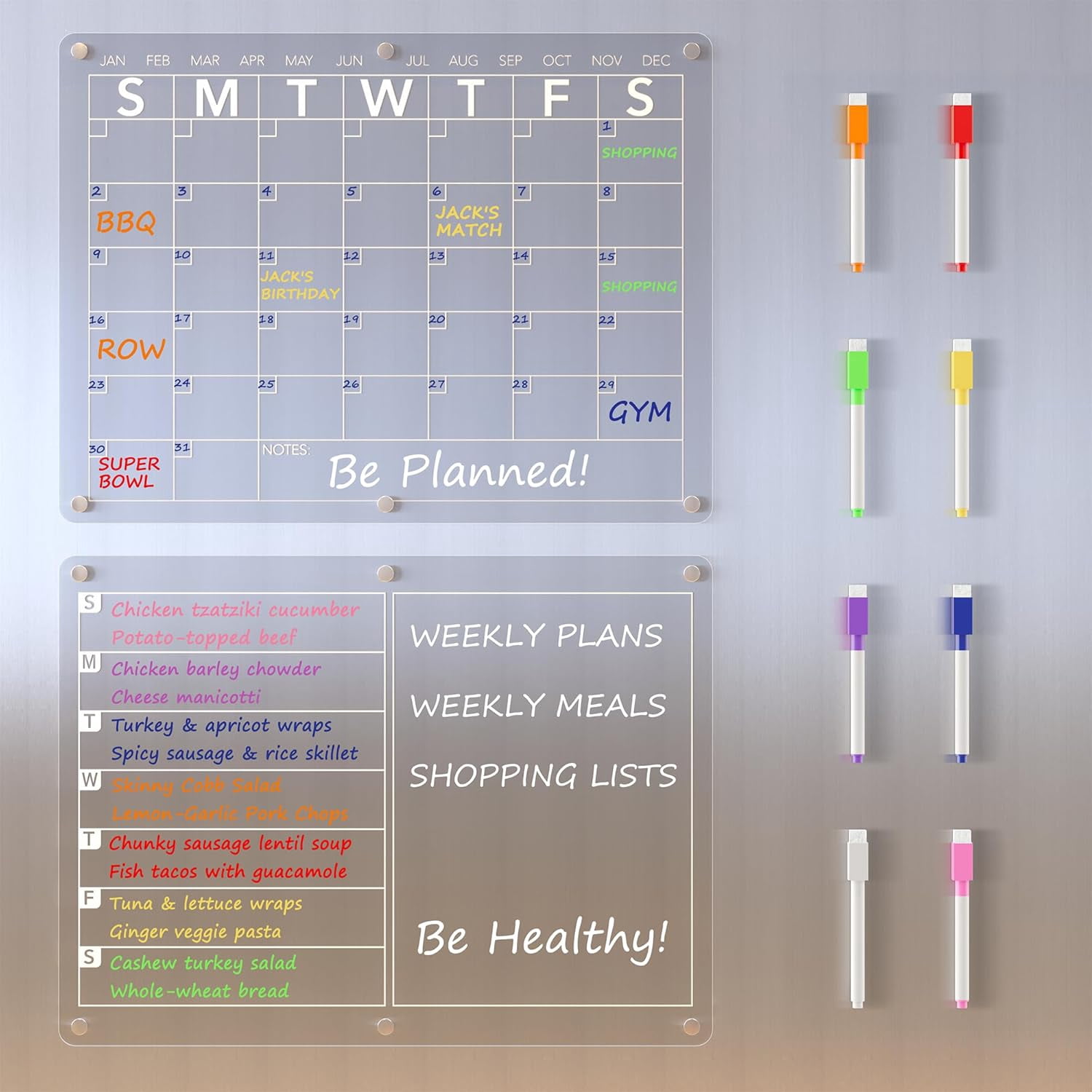 Acrylic Magnetic Dry Erase Board for Fridge, Clear Whiteboard for ...