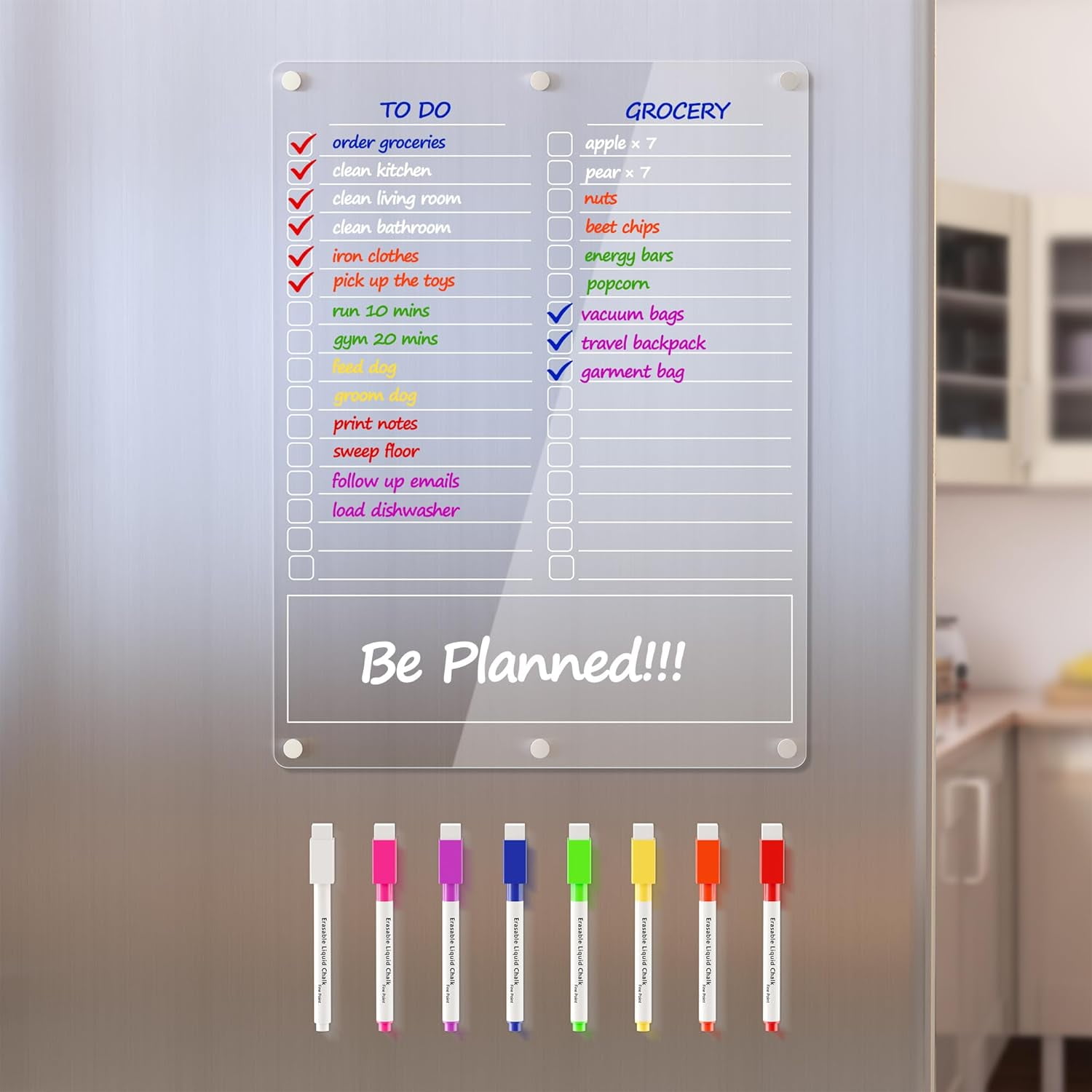 Acrylic Magnetic Dry Erase Board for Fridge, Clear Whiteboard for ...