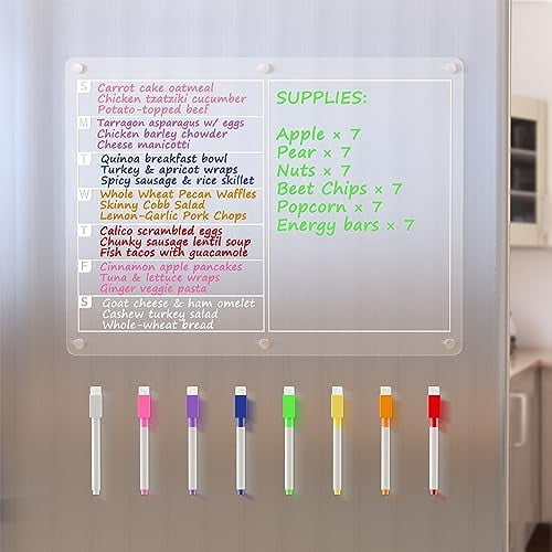 Acrylic Magnetic Dry Erase Board for Fridge, Clear Whiteboard for ...