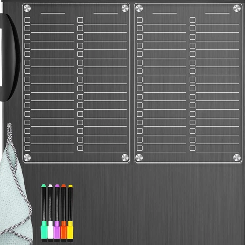 Acrylic Magnetic Dry Erase Board for Fridge, 12"X8" Clear Magnetic to ...