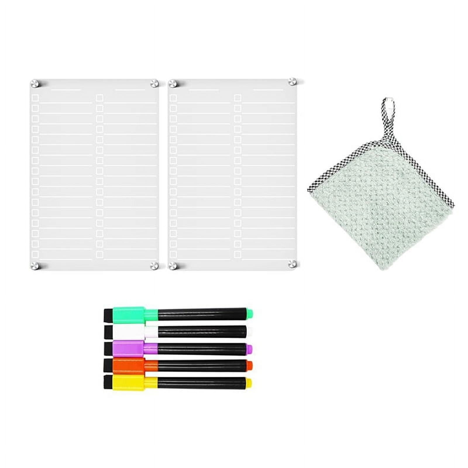 Acrylic Magnetic Dry Erase Board for Fridge,Clear Magnetic to Do List ...