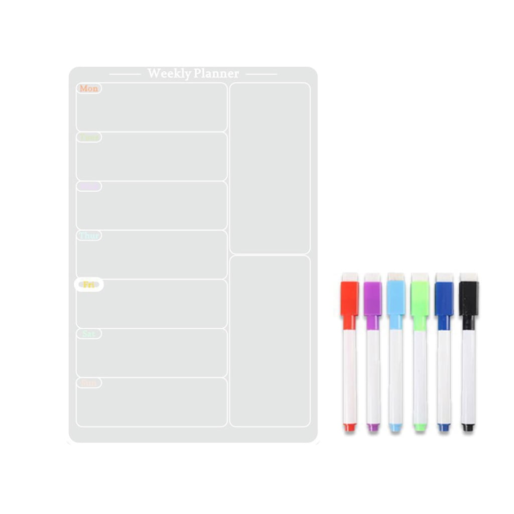 Acrylic Magnetic Meal Planner for Refrigerator Menu Board Dry Erases ...