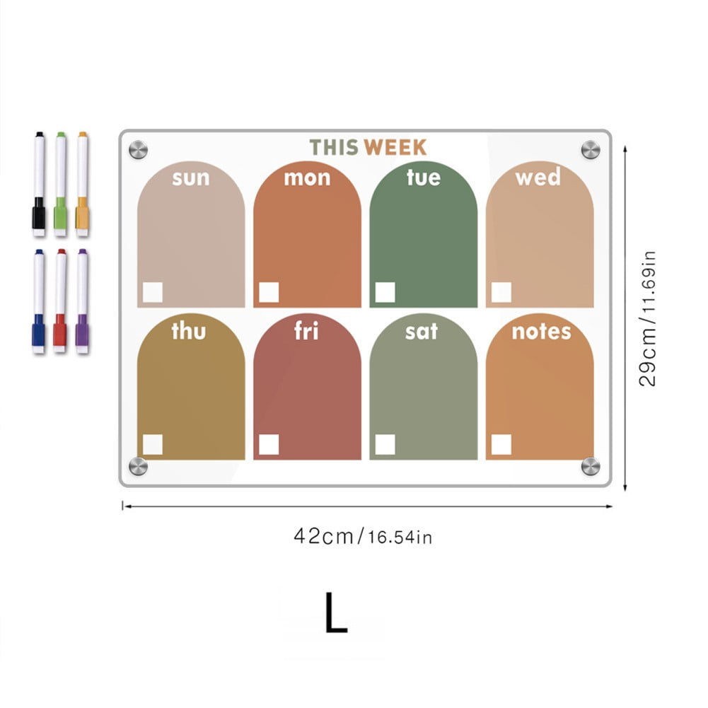 Acrylic Magnetic Transparent Weekly Planner Message Board Notepad ...